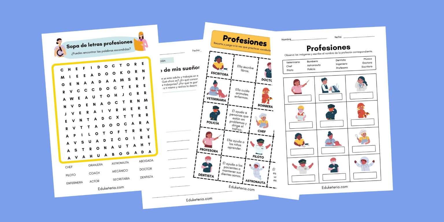 Vocabulario de las profesiones en español - Eduketería