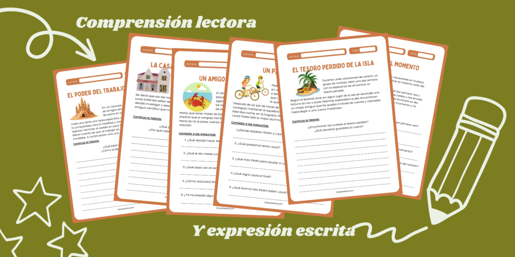 Comprensión lectora y expresión escrita con temática de verano - Eduketería