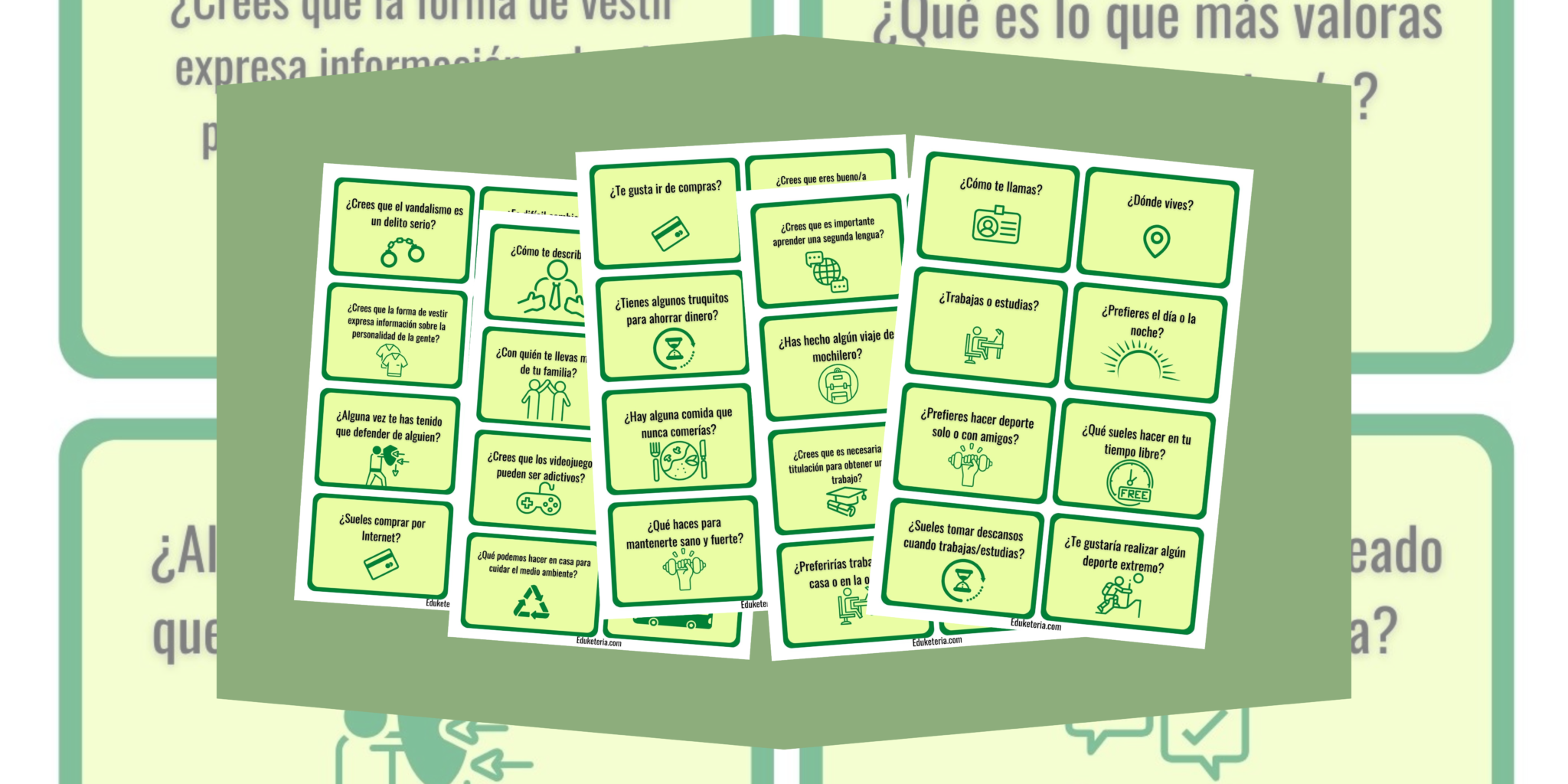 Tarjetas de conversación para trabajar expresión oral - Eduketería