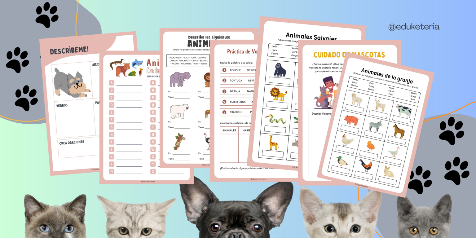 Vocabulario de los animales en español - Eduketería