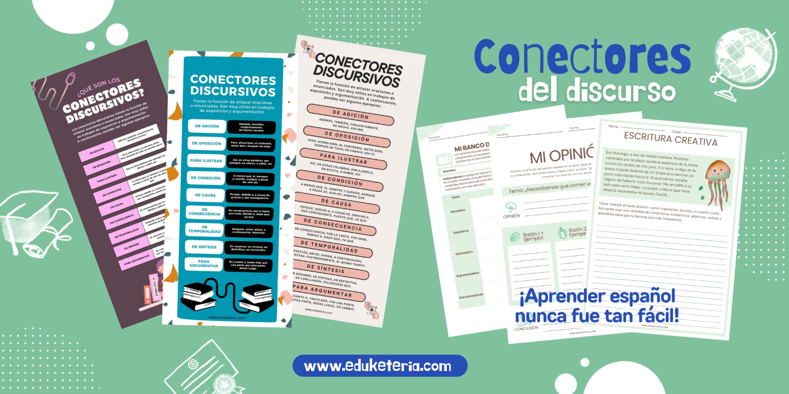 Conectores del discurso: Infografías y actividades - Eduketería