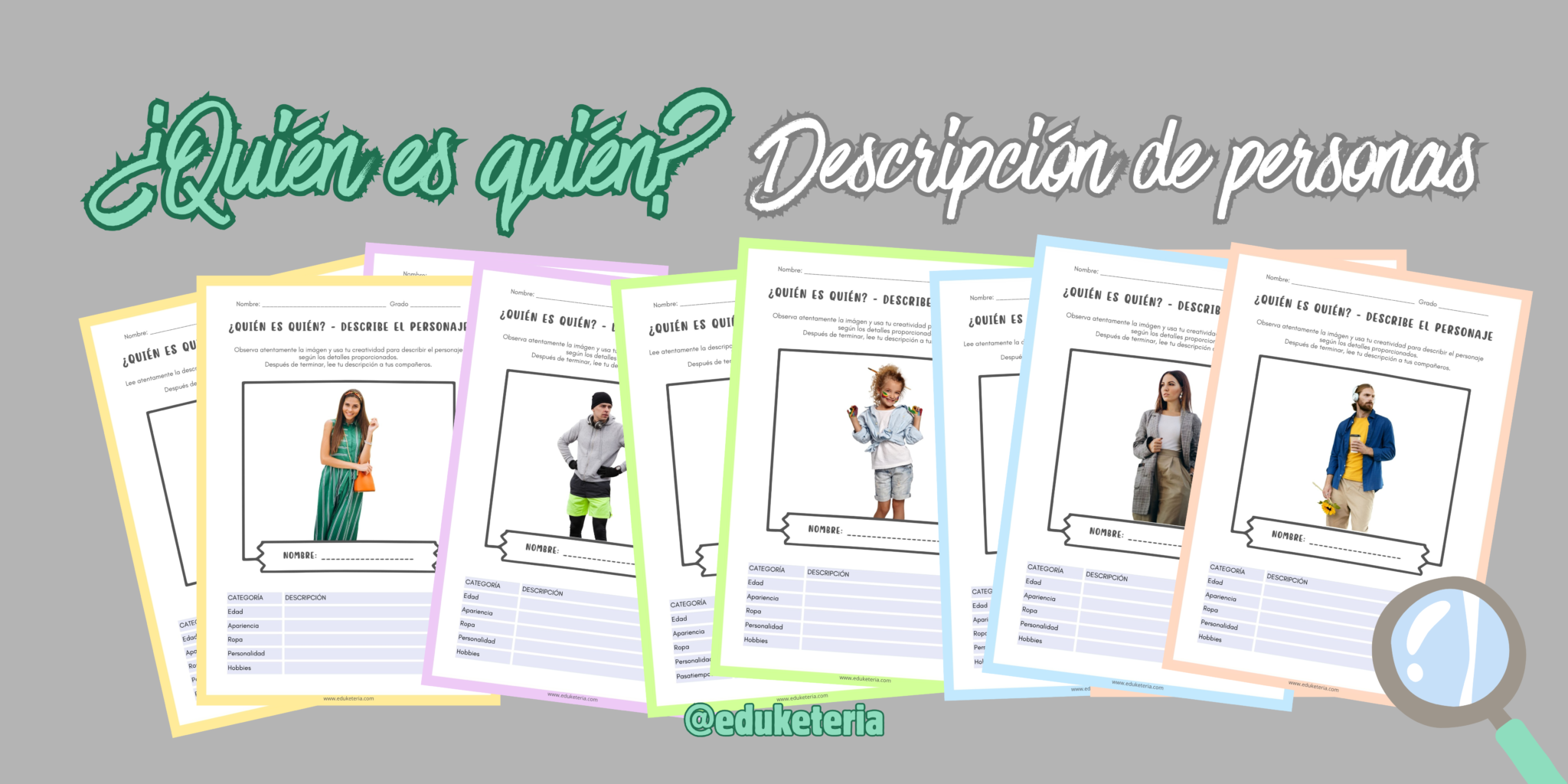 ¿Quién es quién? Fichas rápidas para trabajar la descripción de ...